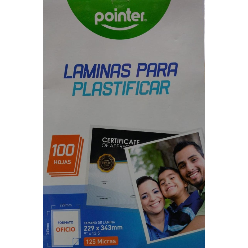 Lamina para plastificar tamaño oficio